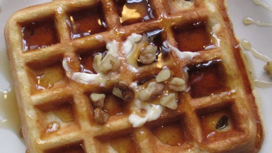 Crispy Walnut Maple Waffles
